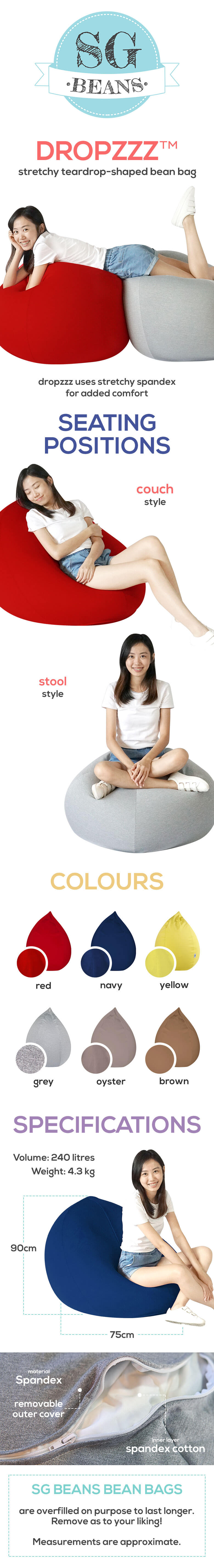 Dropzzz Spandex Bean Bag Sg Beans Singapore Bean Bags Beans Refill